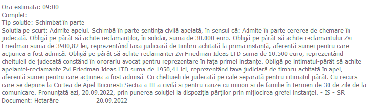 Avocat obligat să restituie unor clienți 30.000 de euro, parte dintr-un ...