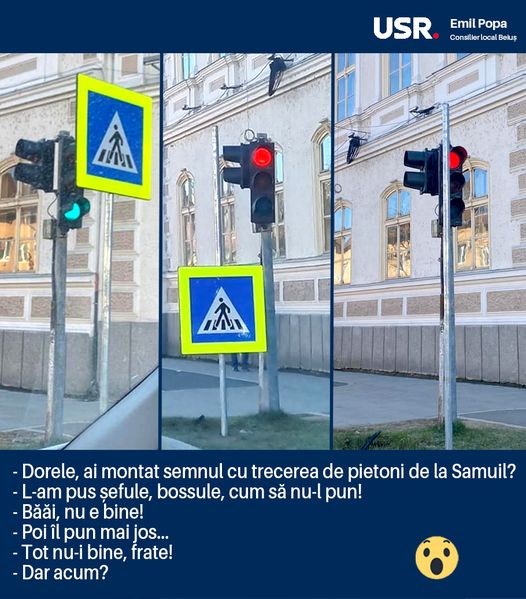 Din opera lui Dorel. Scenă de ”Cascadorii râsului”peste drum de ...